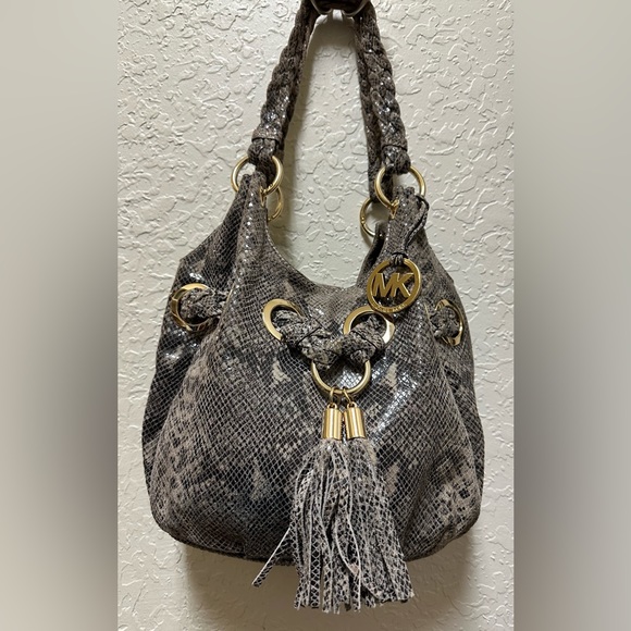 MICHAEL Michael Kors | Bags | Michael Kors Python Leather Hobo Handbag ...